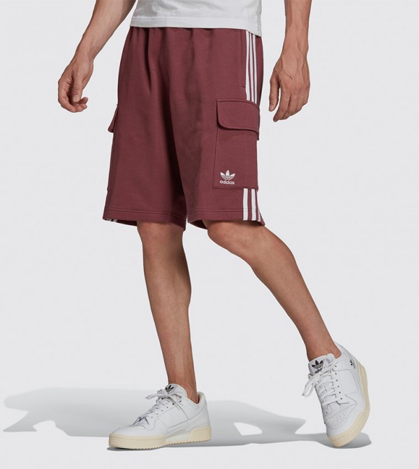Buy Adidas Adicolor Classics 3 Stripes Cargo Shorts In Maroon ...