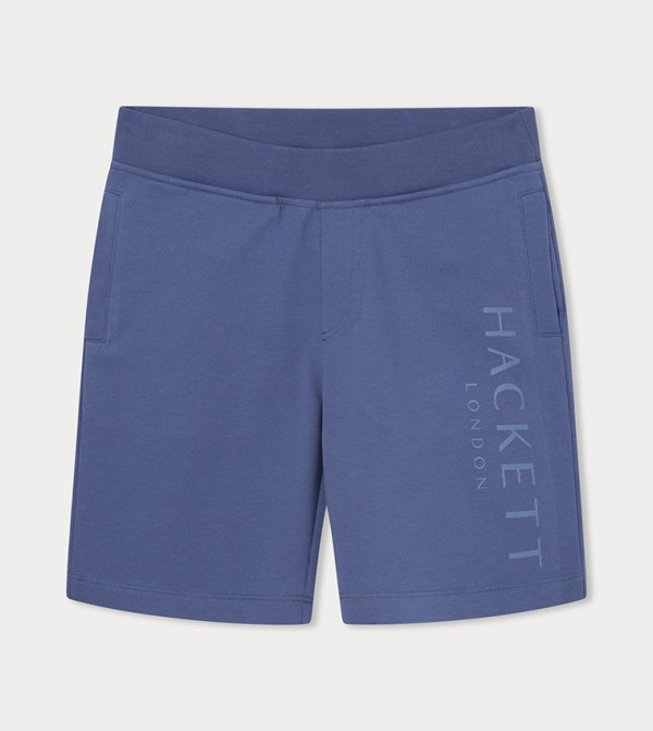 Buy Hackett Logo Printed Elastic Waist Shorts In Blue | 6thStreet UAE