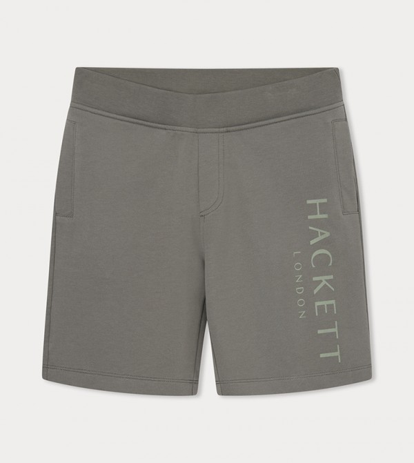 Buy Hackett Logo Printed Elastic Waist Shorts In Brown | 6thStreet UAE