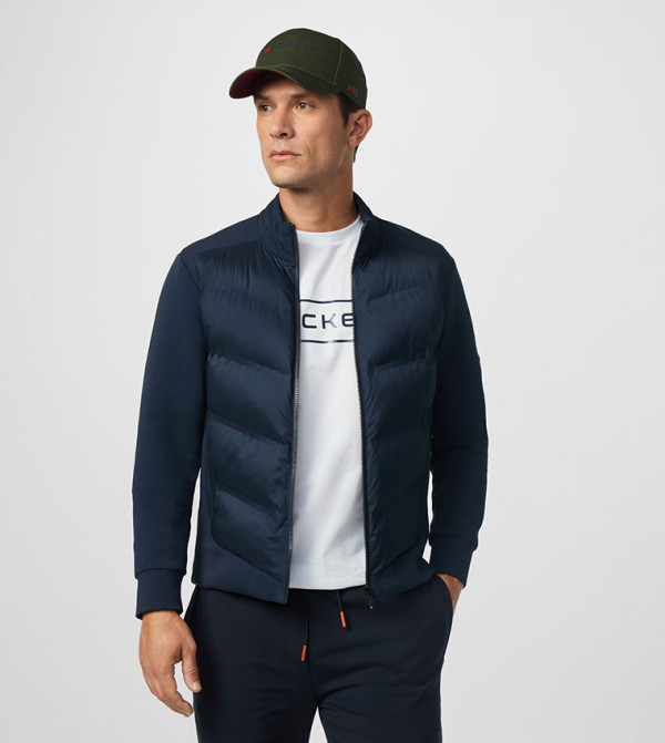 Buy Hackett SONIC High Neck Puffer Jacket In Navy | 6thStreet UAE