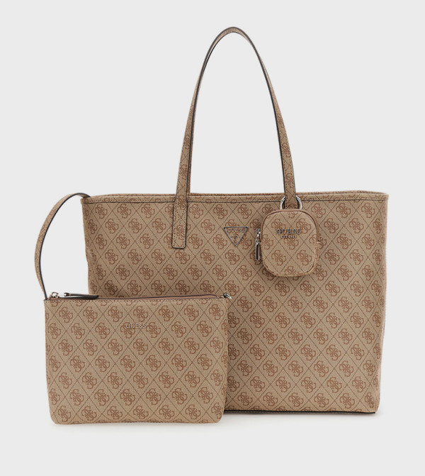 Buy Guess POWER PLAY II Logo Printed Tote Bag, Large In Brown ...