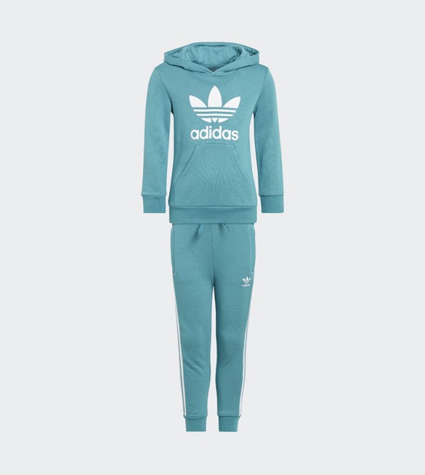 Buy Adidas Originals Logo Detail Hooded Tracksuit In Blue | 6thStreet Qatar