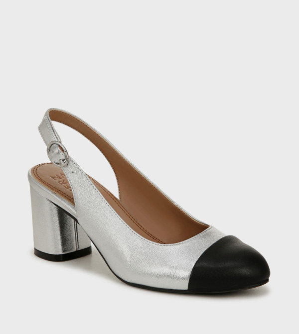 Buy Naturalizer SOPHIE Cap Toe Slingback Pumps In Silver | 6thStreet UAE