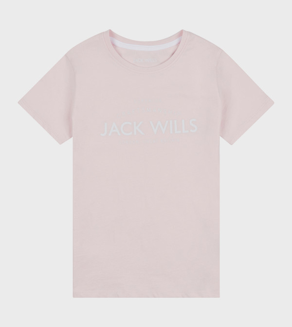 Buy Jack Wills Kids Est 1999 Logo Printed Short Sleeves T Shirt In Pink ...