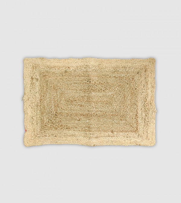 Buy HIS & HERS Jute Woven Dhurrie Rug In Tan | 6thStreet Kuwait