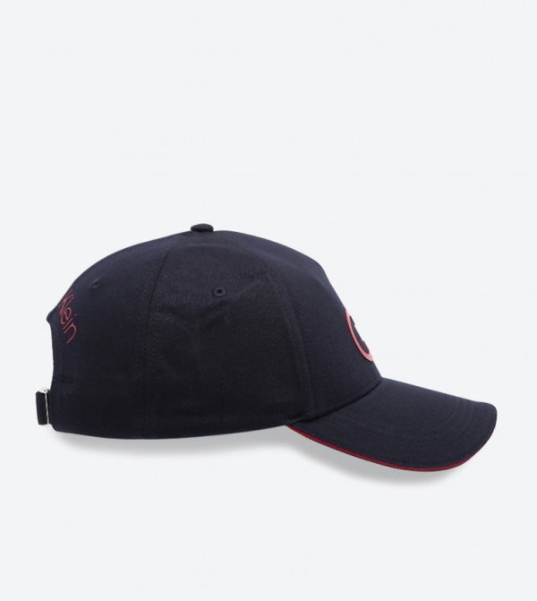 Buy Calvin Klein Brand Logo Detailed Adjustable Back Strap Cap Navy In ...