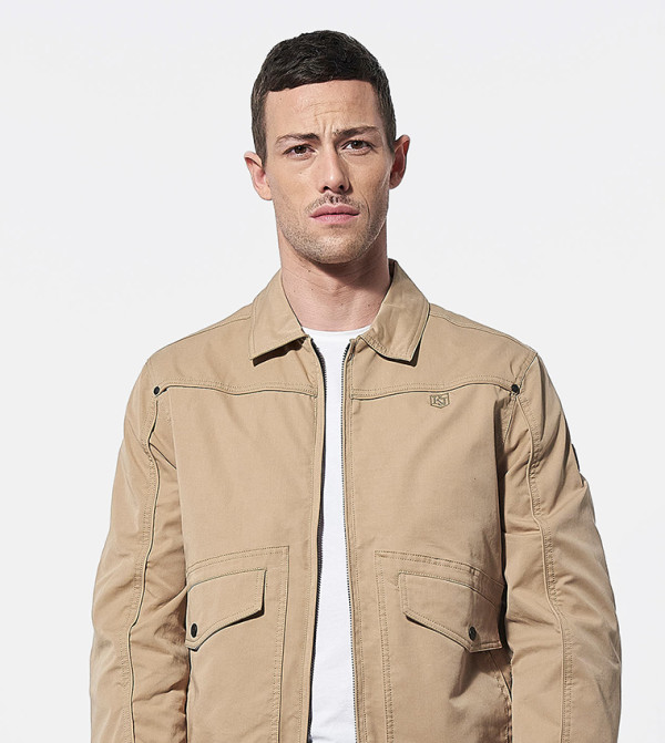 Buy Kaporal Shirt Collar Zip Through Jacket In Camel | 6thStreet UAE