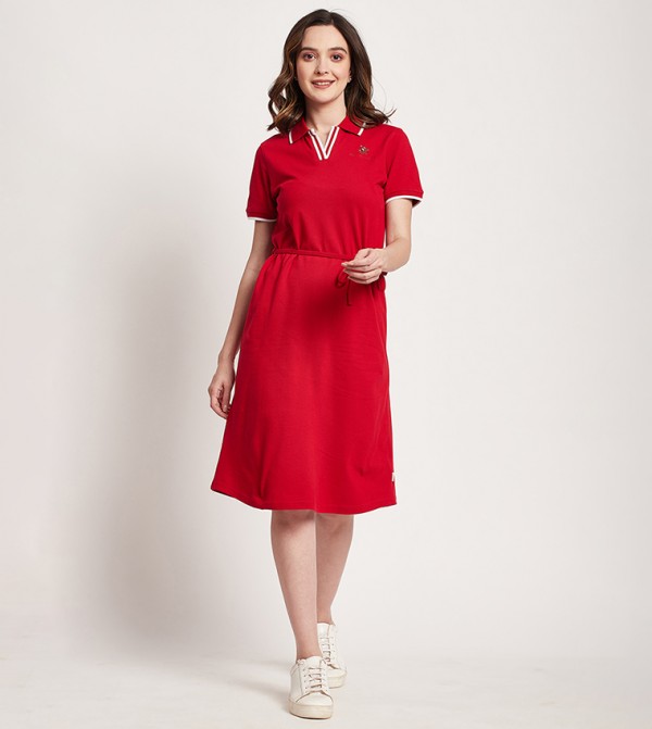 Buy Beverly Hills Polo Club Logo Detail Short Sleeves Polo Dress In Red ...