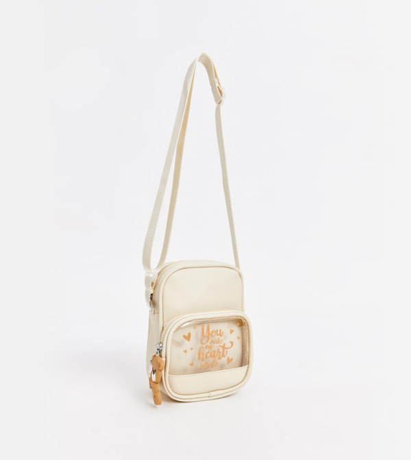 Buy LC Waikiki Printed Faux Leather Crossbody Bag In Ecru | 6thStreet UAE