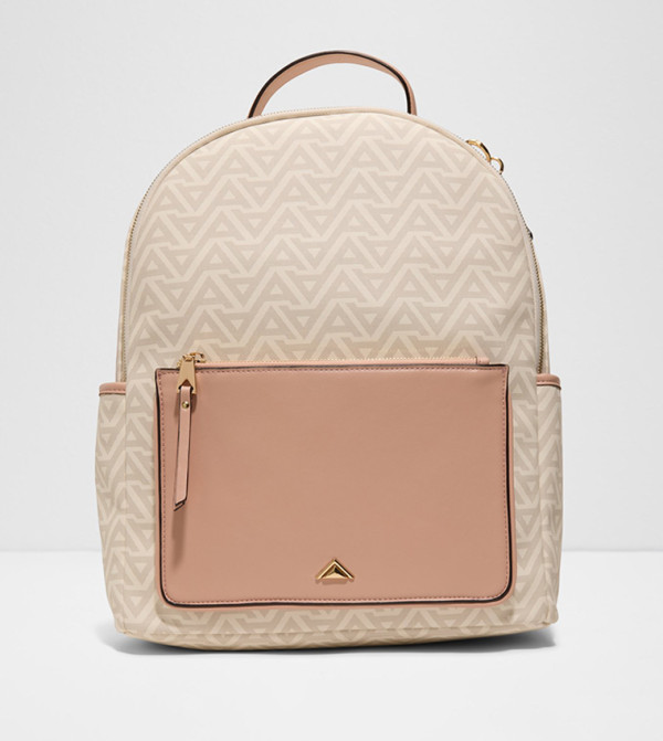Buy Aldo LANNON Monogram Patterned Backpack In Beige | 6thStreet Kuwait