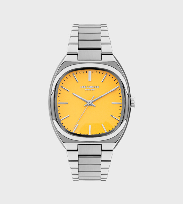 Buy Lee Cooper Yellow Dial Analog Watch In Silver | 6thstreet UAE