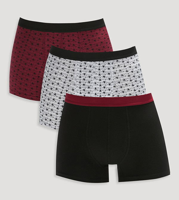 Buy LC Waikiki Standard Pattern Flexible Fabric Boxer 3 Pieces In Black ...