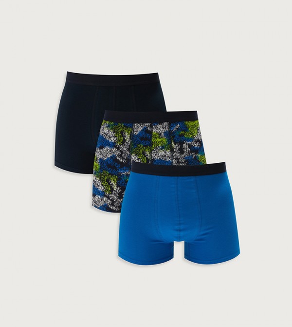 Buy LC Waikiki Printed Elastic Waist Boxers In Navy | 6thStreet Kuwait