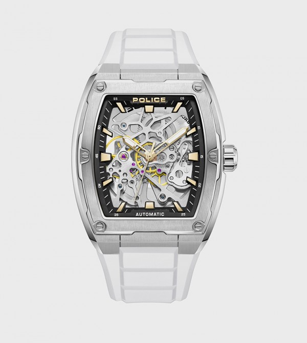 Buy POLICE SKELETOR Tonneau Dial Analog Watch (5 ATM) In White ...