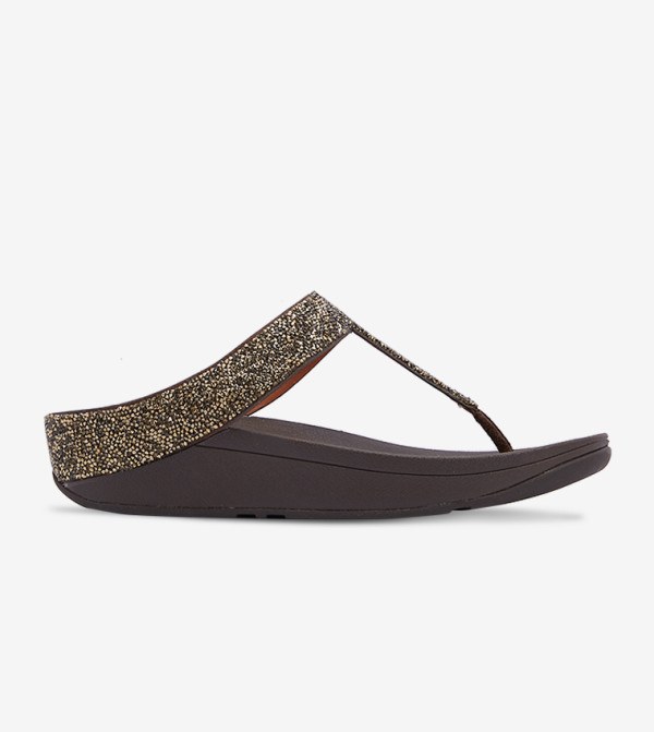 Buy FitFlop Fino Quartz TP Sandal Gold In Gold | 6thStreet UAE