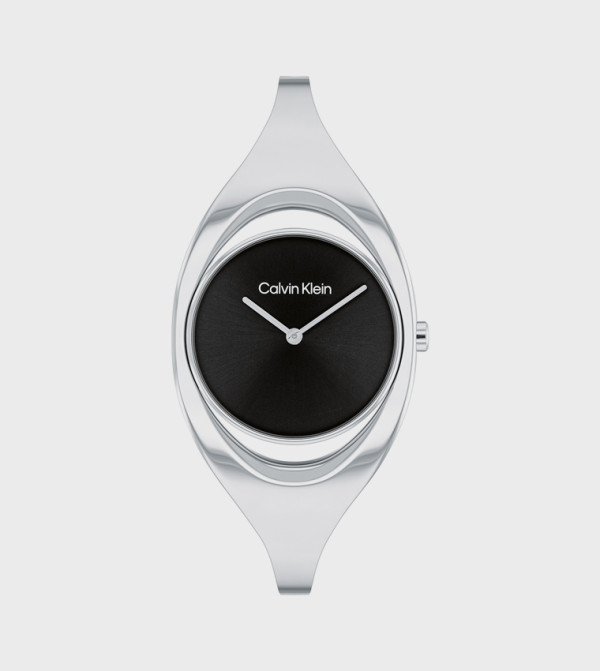 Buy Calvin Klein Black Dial Stainless Steel Analog Watch In Black ...