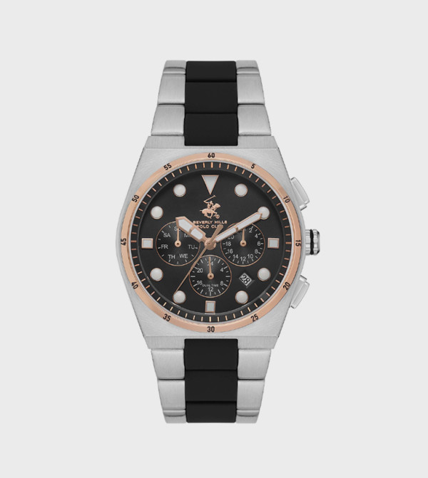 Buy Beverly Hills Polo Club Black Dial Multifunction Watch With Metal ...