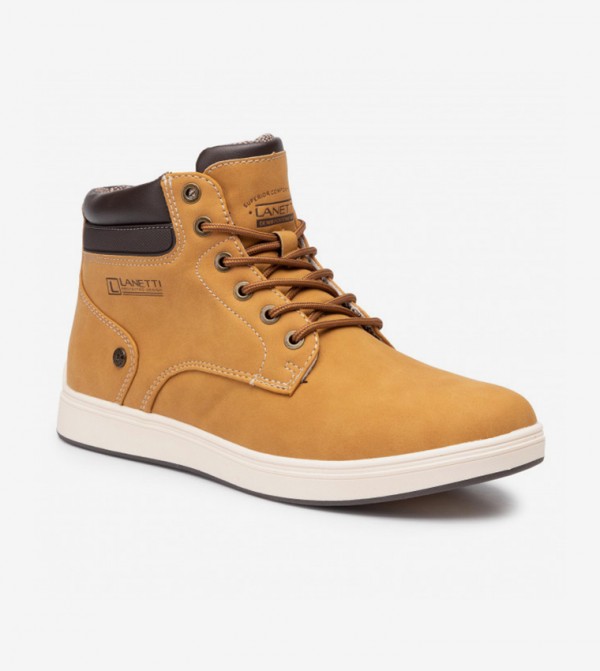 Buy Lanetti @ CCC Block Heel Round Toe Boots Brown In Brown | 6thStreet ...