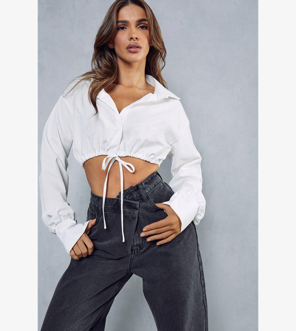 Buy MissPap Slouch Dropped Waist Baggy Jeans In Black | 6thStreet Qatar