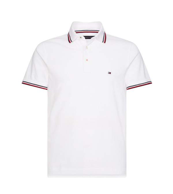 Buy Tommy Hilfiger Organic Cotton Slim Fit Polo In White | 6thStreet Oman