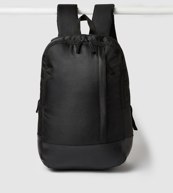 Buy HIS & HERS Solid Design Backpack In Black | 6thStreet Saudi Arabia