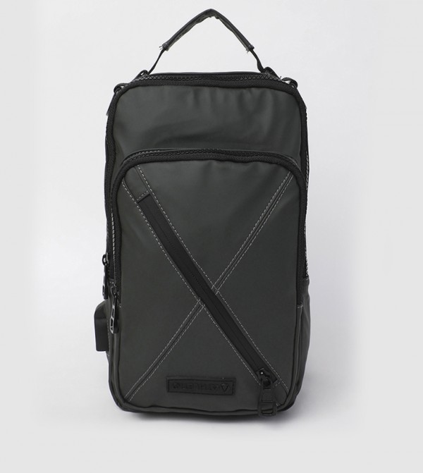 Buy HIS & HERS Zip Closure Backpack In Grey | 6thStreet Saudi Arabia