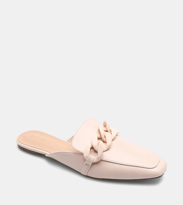 Buy HIS & HERS Chain Link Mules In Beige | 6thStreet Saudi Arabia