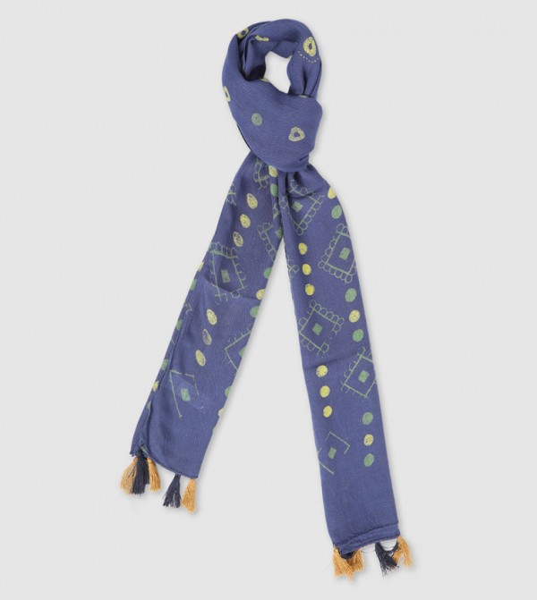 Buy HIS & HERS Printed Woven Scarf In Blue | 6thStreet Bahrain