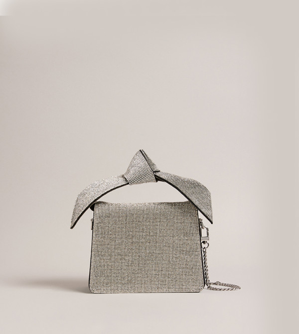 Buy Ted Baker NIALISA Stone Embellished Crossbody Bag In Silver ...