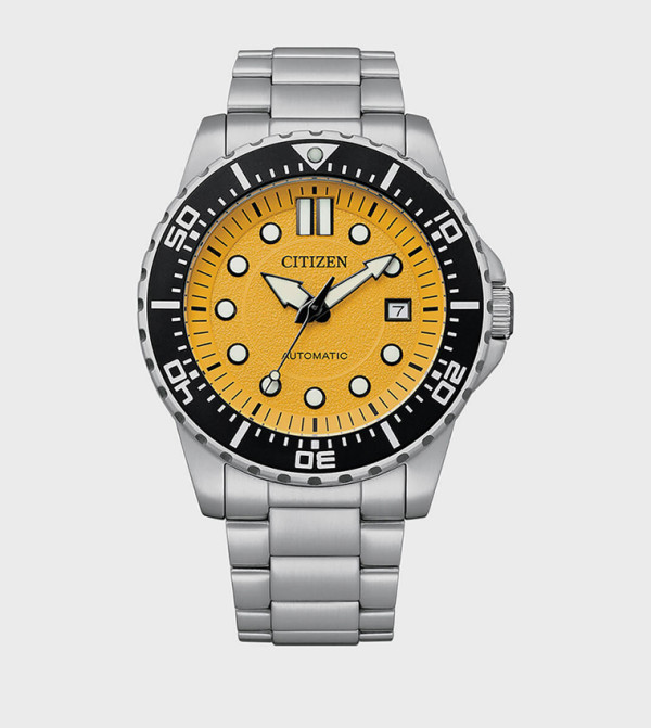 Buy Citizen Yellow Dial Mechanical Watch In Silver | 6thstreet Qatar