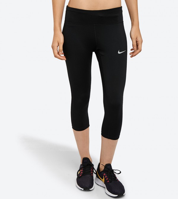 Buy Nike Power Essential Running Capris Black NK831652 011 In Black ...