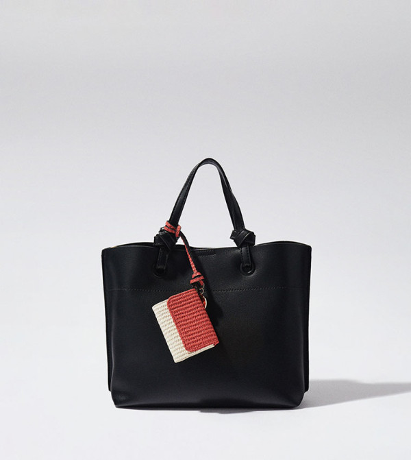 Buy Parfois Zippered Tote Bag With Coin Purse In Black | 6thStreet UAE