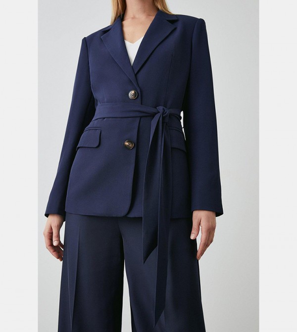 Buy Principles Single Breasted Belted Blazer In Navy | 6thStreet Kuwait