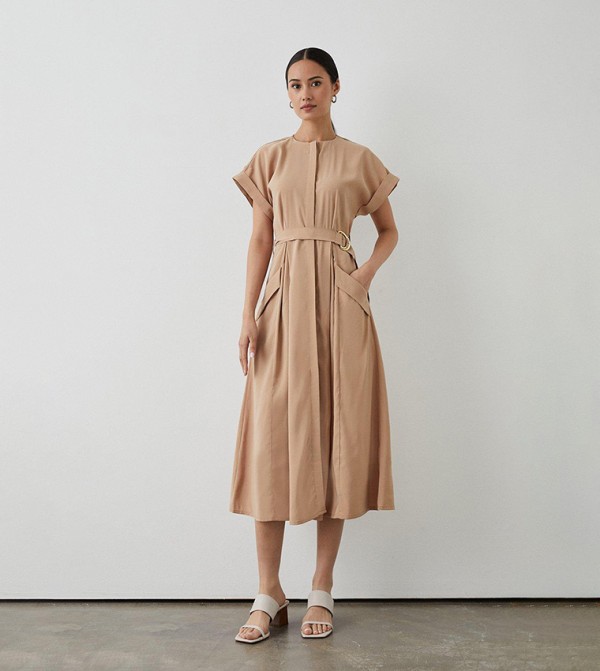 Buy Principles Fit And Flare Soft Touch Utility Dress In Beige ...