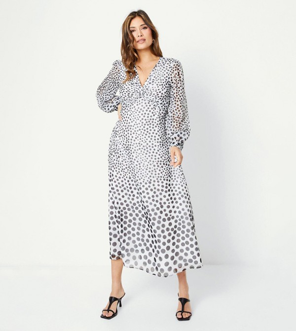 Buy Principles Polka Dots Twist Detail Midi Dress In Multiple Colors | 6thStreet UAE