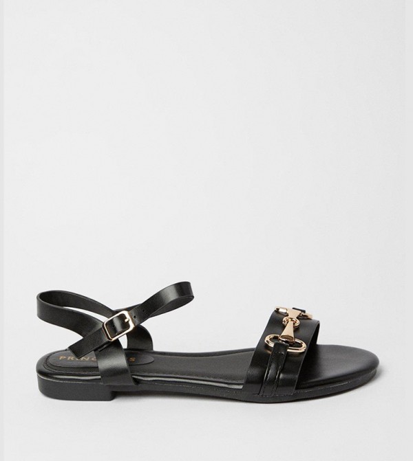 Buy Principles Principles: Bertie Snaffle Detail Flat Sandals In Black ...