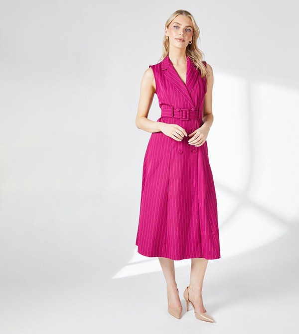 Buy Principles Outlet Pinstripe Belted Blazer Dress In Purple ...