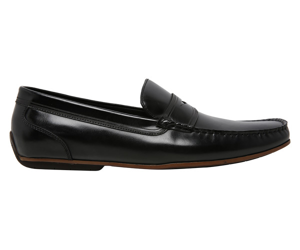 Buy Dune London Rad Di Loafers Black In Black Leather | 6thStreet Saudi ...