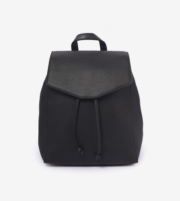 Buy R&B Women Backpack With Drawstring Detail In Black | 6thStreet Kuwait