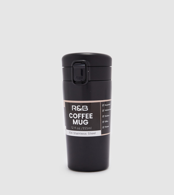 Buy R&B Stainless Steel Coffee Mug In Black | 6thstreet Kuwait