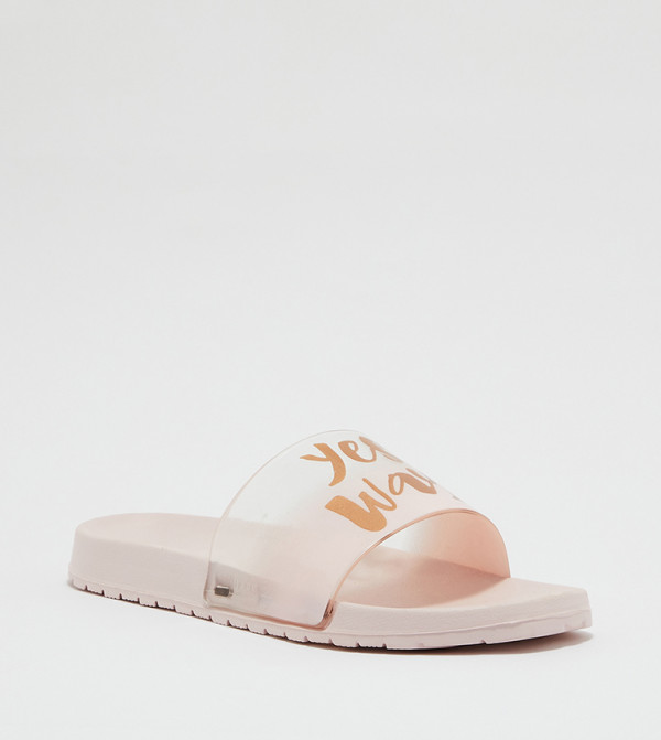 Buy R&B Flat Slides In Pink | 6thStreet UAE