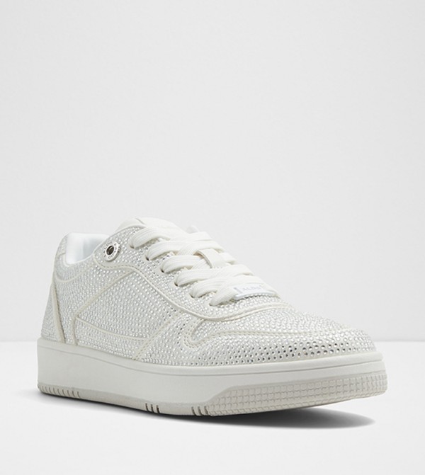 Buy Aldo RETROACT Embellished Lace Up Sneakers In White | 6thStreet ...