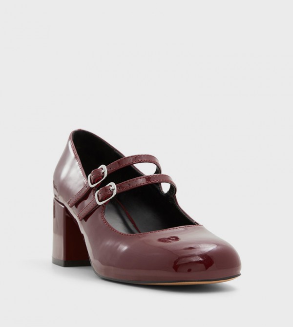 Buy Call It Spring RUUBY Block Heel Pumps In Wine | 6thStreet UAE