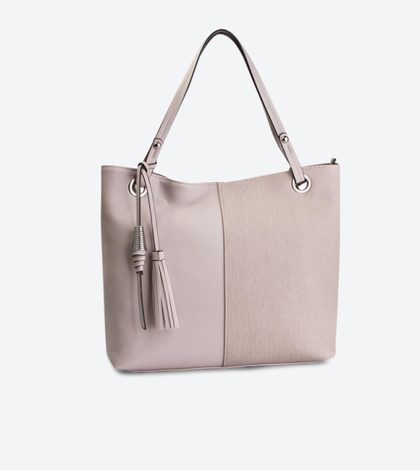 Buy Jenny Fairy @ CCC Tassel Detail Two Tone Top Handles Tote Bag Grey ...