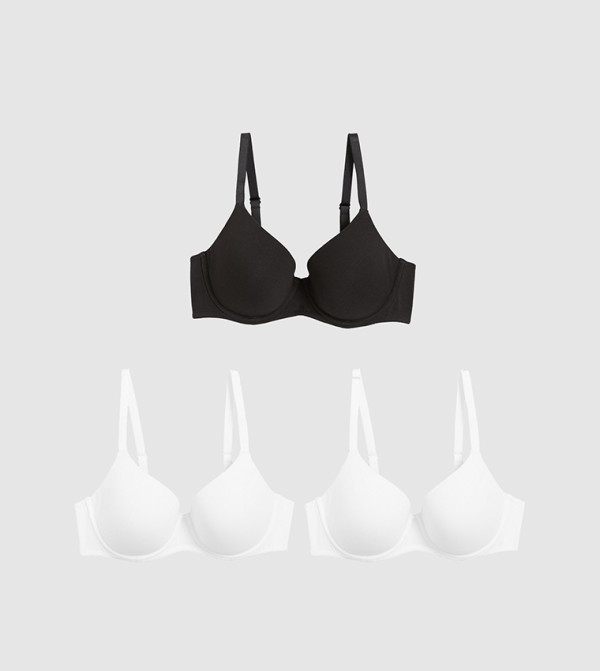 Buy Marks & Spencer Pack Of 3 Cotton Underwired T Shirt Bras In ...
