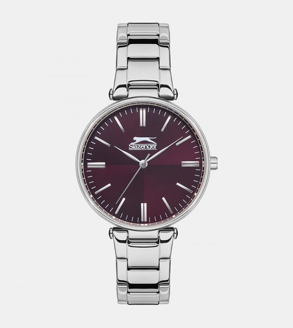 Buy Slazenger Burgundy Dial Stainless Steel Watch In Silver | 6thStreet UAE
