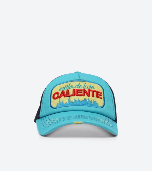 Buy Caliente Caliente Skyline Embroidered Cap Blue SSBN3 In Blue ...