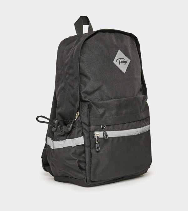 Buy Styli Front Pocket Backpack With Zip Closure In Black | 6thStreet ...