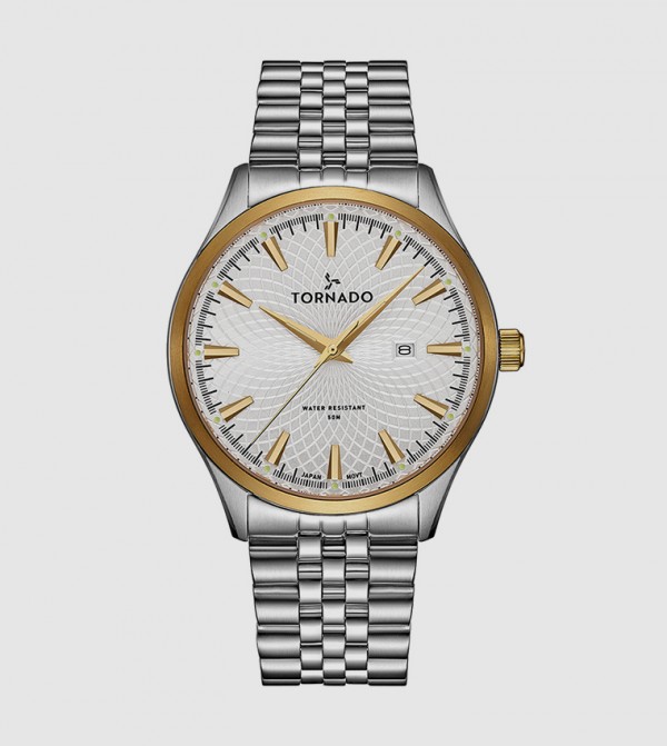 Buy Tornado Analog Round White Dial Watch In Silver | 6thStreet UAE