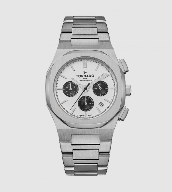Buy Tornado Chronograph Round White Dial Watch In Silver | 6thStreet Qatar